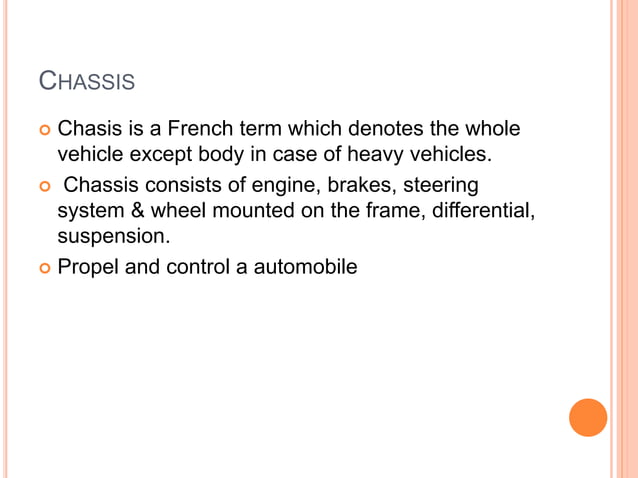 Automobile chassis and classification (frames) | PPTX