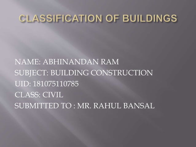 Classification of building | PPTX | Houses | Real Estate