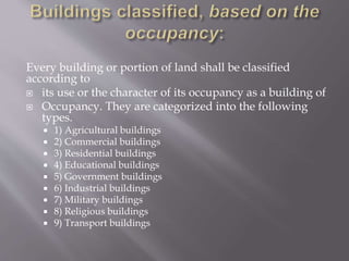 Classification of building | PPTX