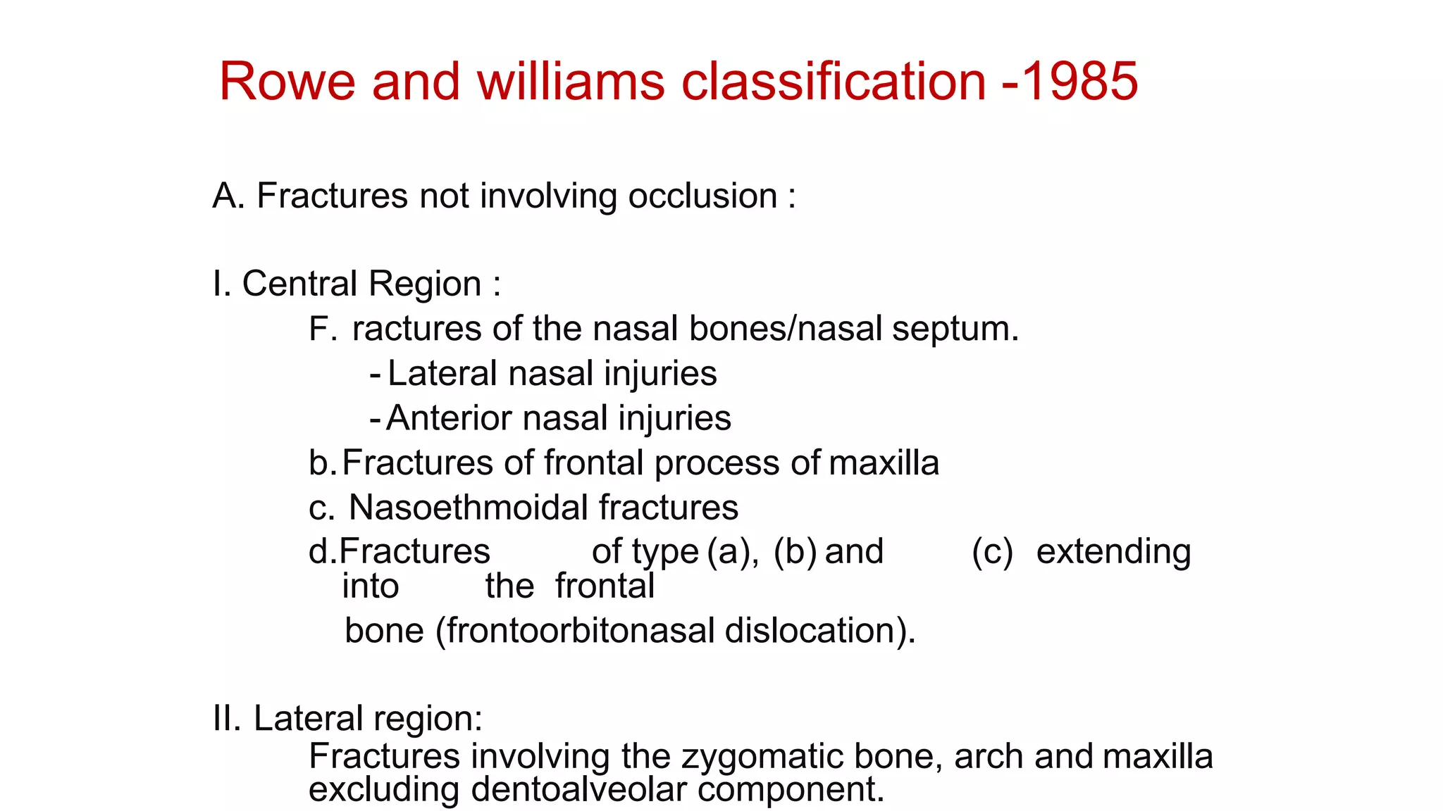 Classification, clinical features of pan facial trauma | PPTX