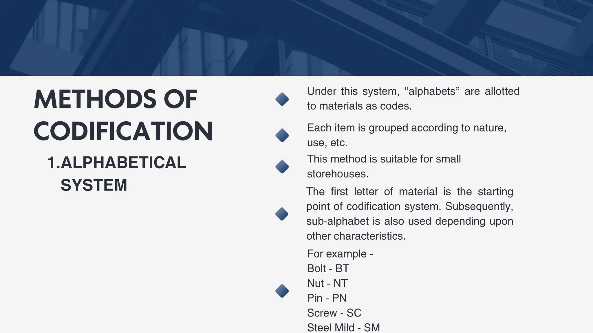 classification, codification, warehouse management.pptx | Logistics | Business