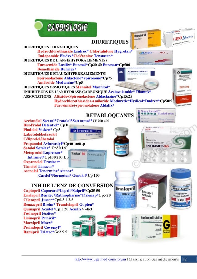 Classification des médicaments (1)