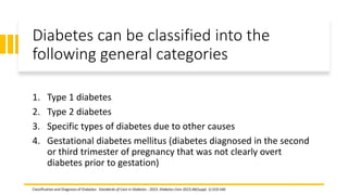 Classification & Diagnosis of Diabetes | PPTX