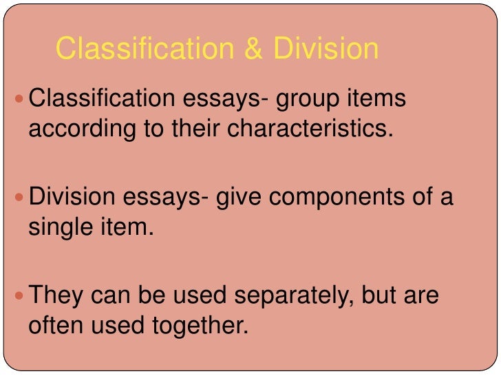 Classification Division 1 Classification Division 1
