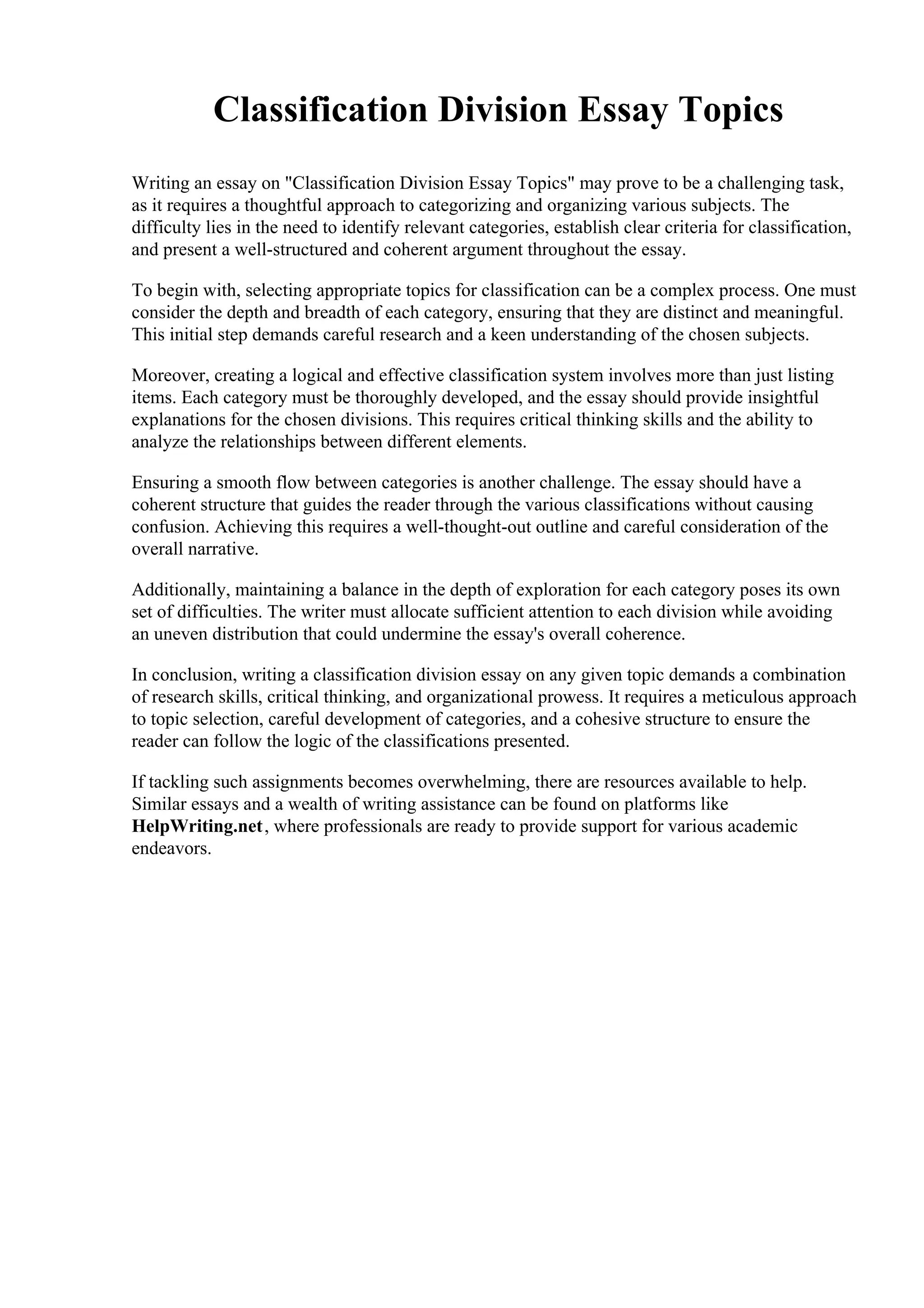 Classification Division Essay Topics.pdf