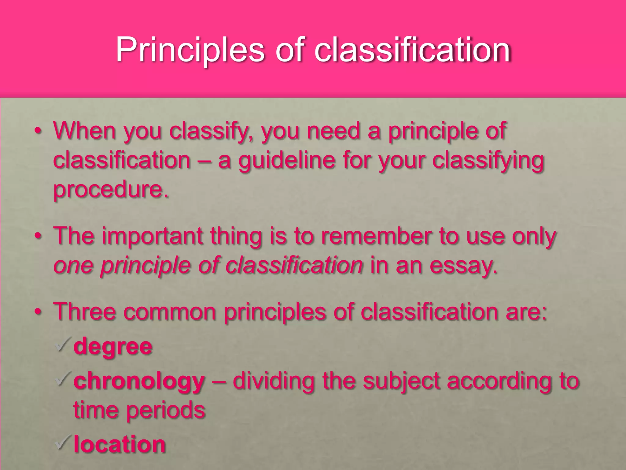 Classification essay | PPTX