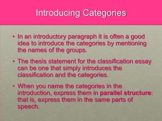 Classification essay | PPTX