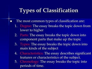 Classification essay | PPT
