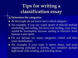 Classification essay | PPT
