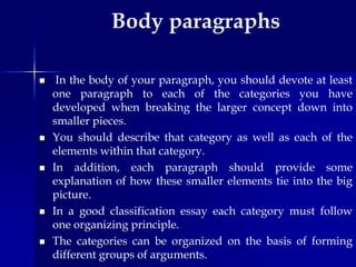 Classification essay | PPT