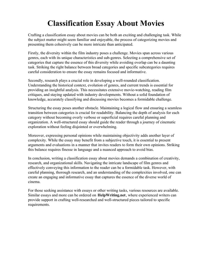 Classification Essay About Movies.pdf