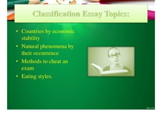 Classification Essay Prompts | PPT