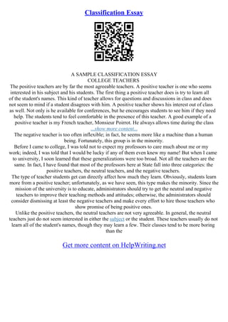 Classification Essays | PDF | Shopping