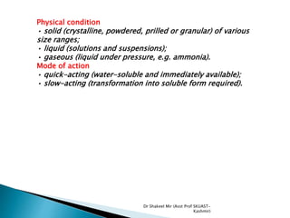 Classification of fertilizers-Basics | PPTX