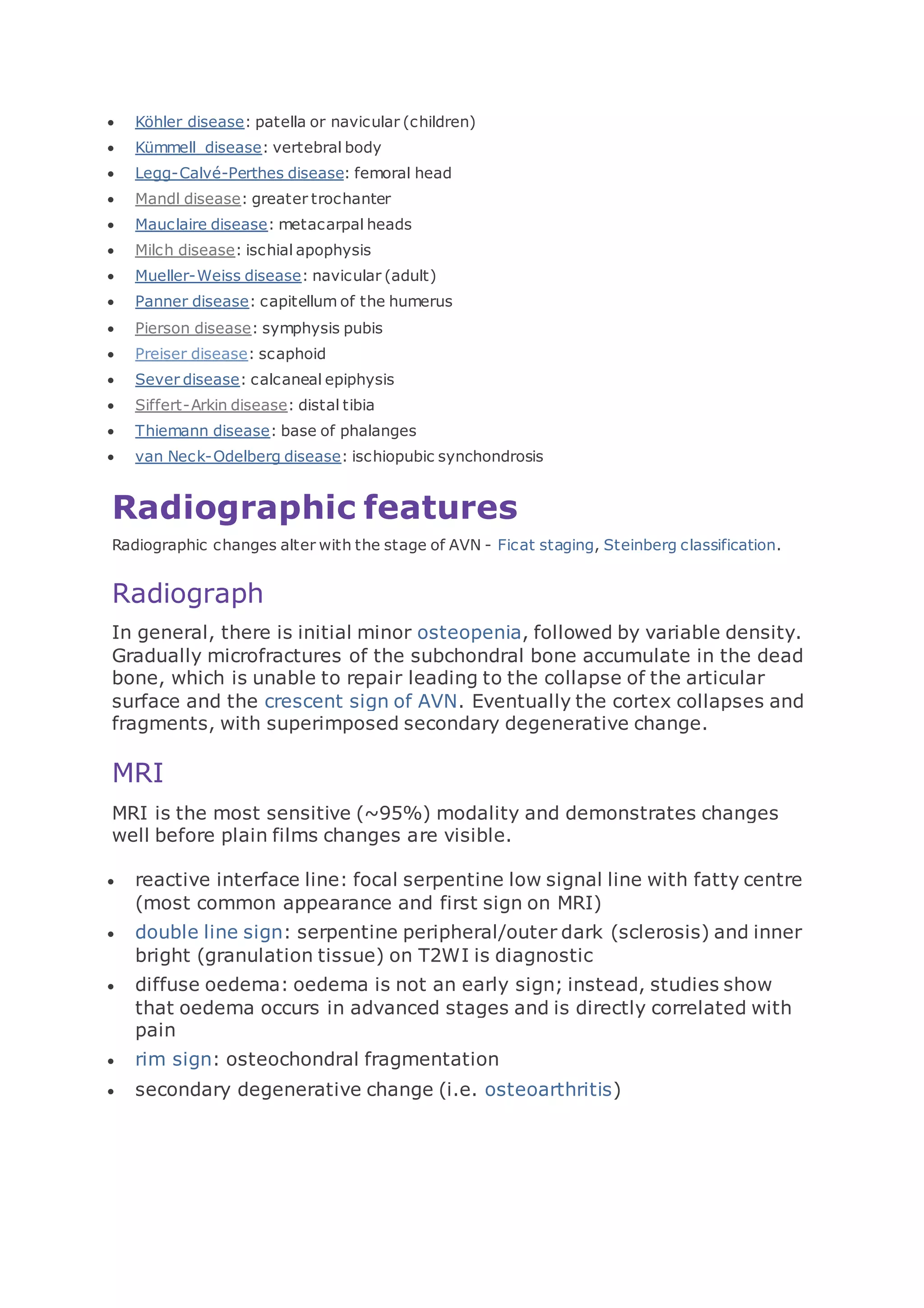 Important radiological classification of fracture and AVN | DOCX