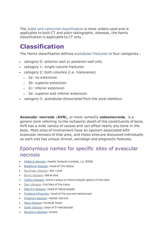 Important radiological classification of fracture and AVN | PDF