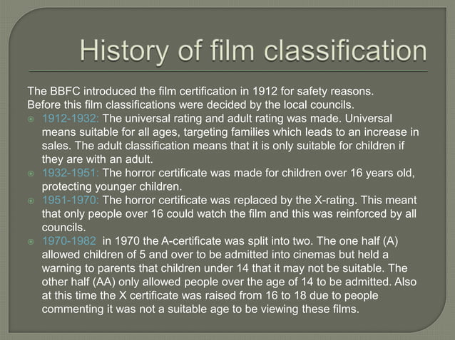 Classification in film | PPTX