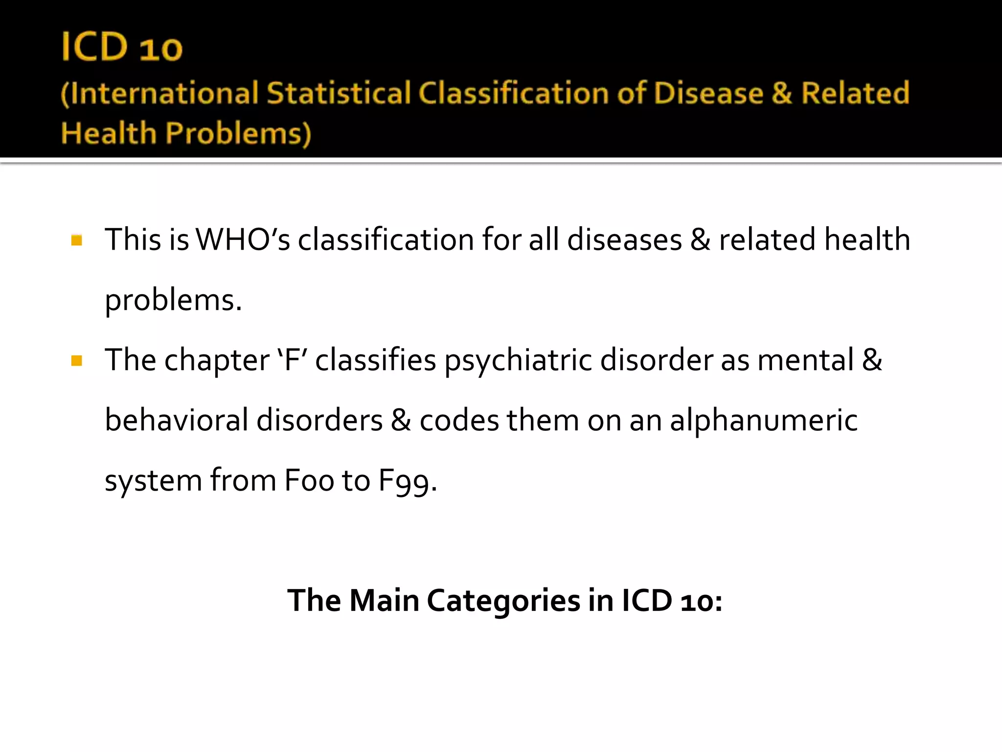 Classification in Mental Health | PPTX