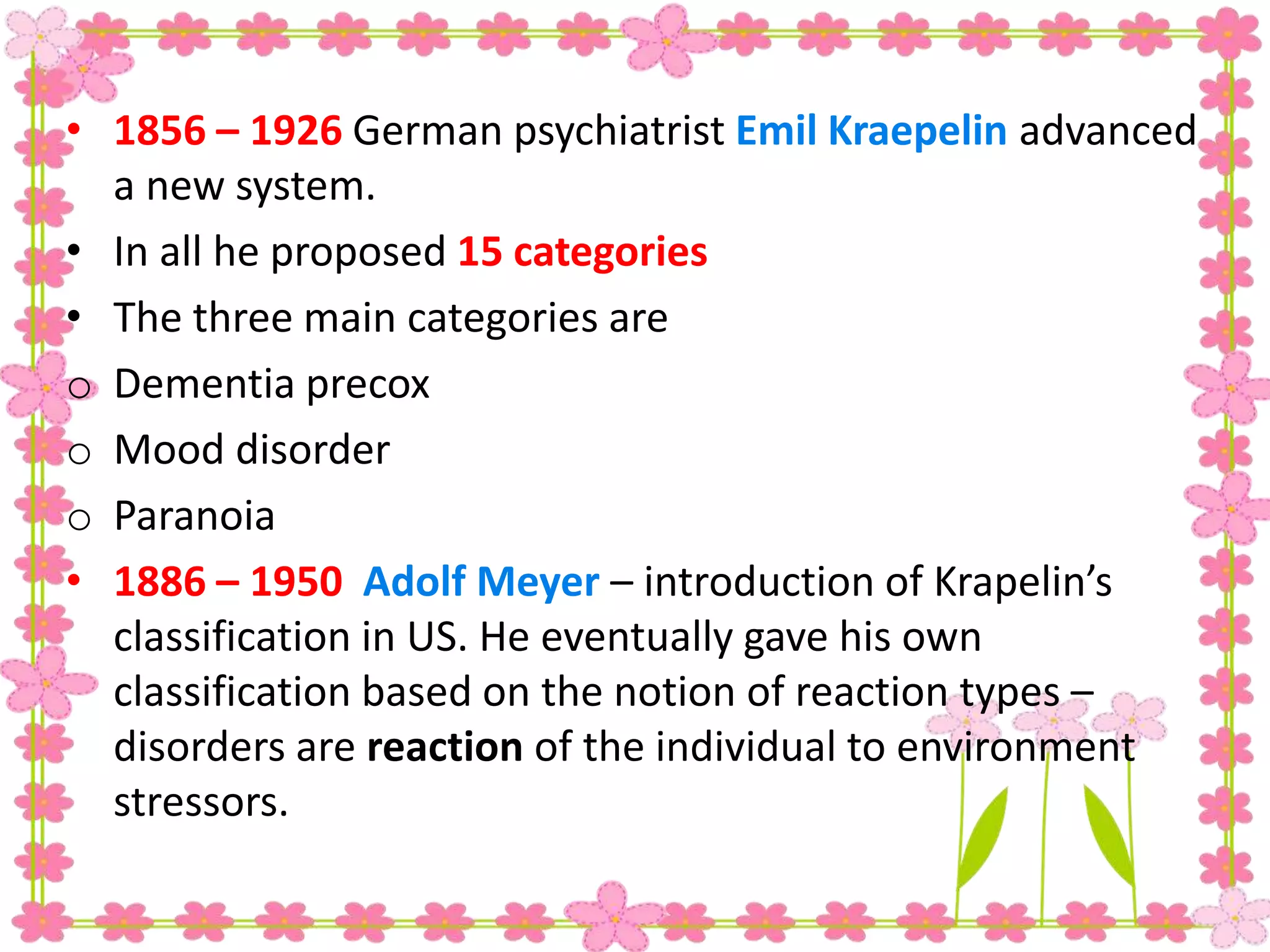 Classification in psychiatry | PPTX