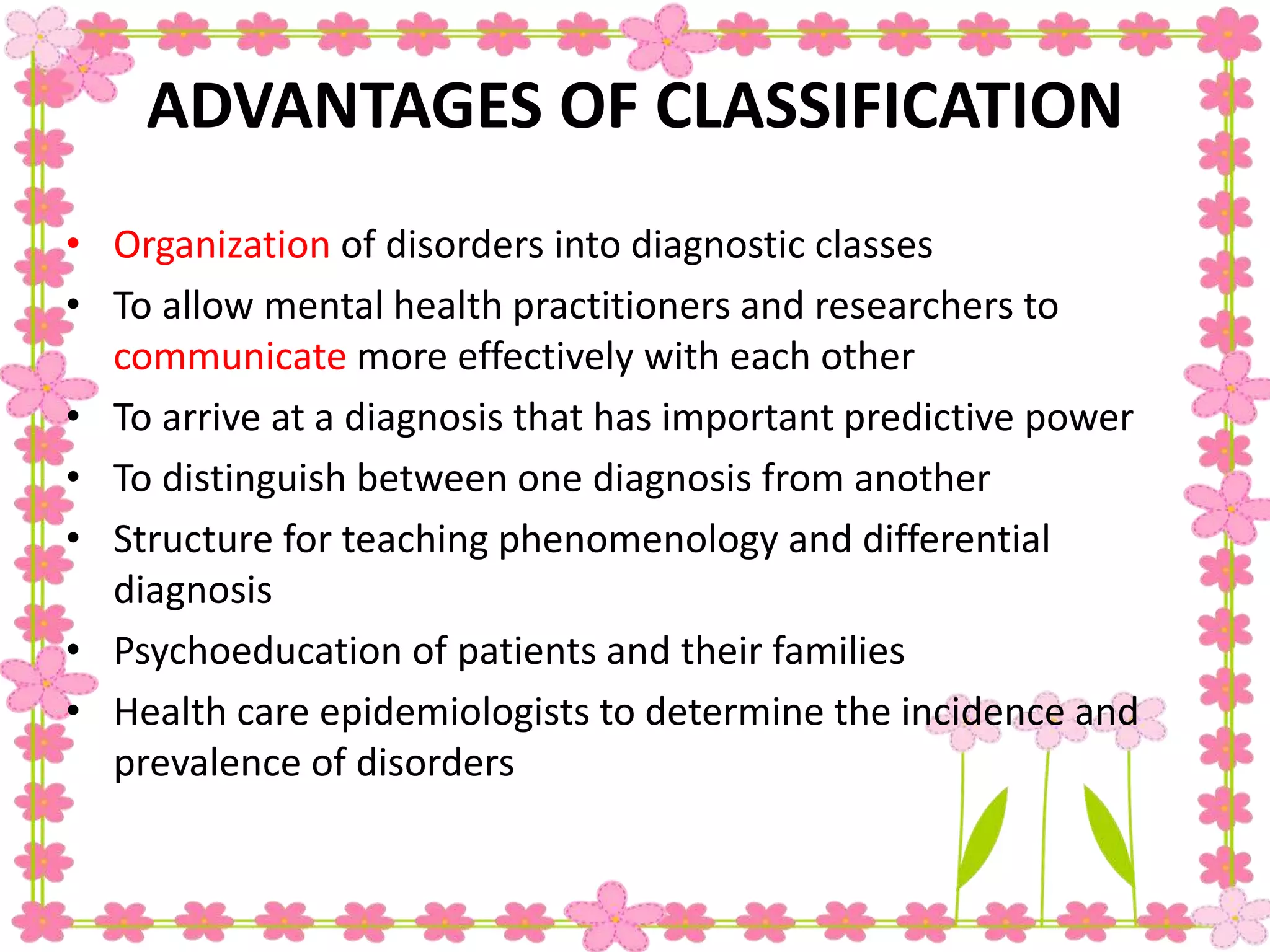 Classification in psychiatry | PPTX