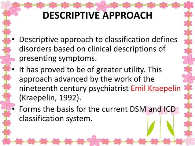 Classification in psychiatry | PPTX