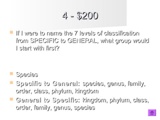 Classification Jeopardy Review | PPT