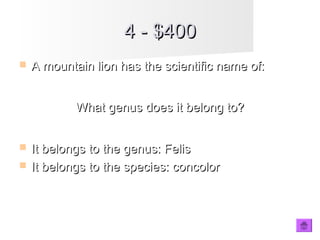Classification Jeopardy Review | PPT