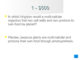 Classification Jeopardy Review | PPT