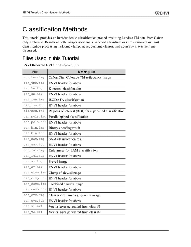 Classification methods envi | PDF