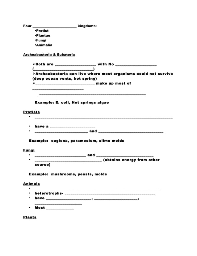 Classification Notes Blank Pdf