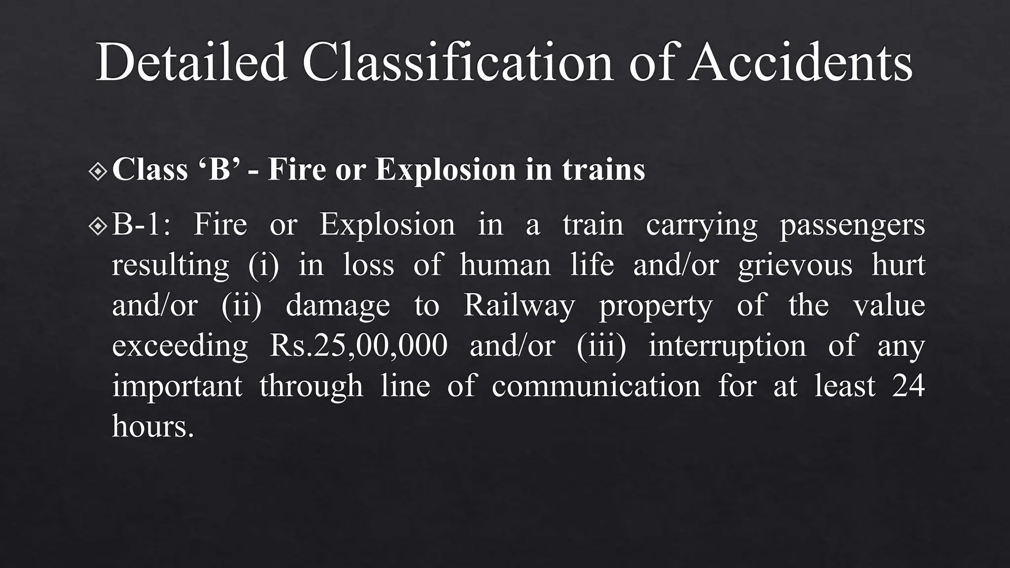 Classification of Accidents in railwayss | PPTX