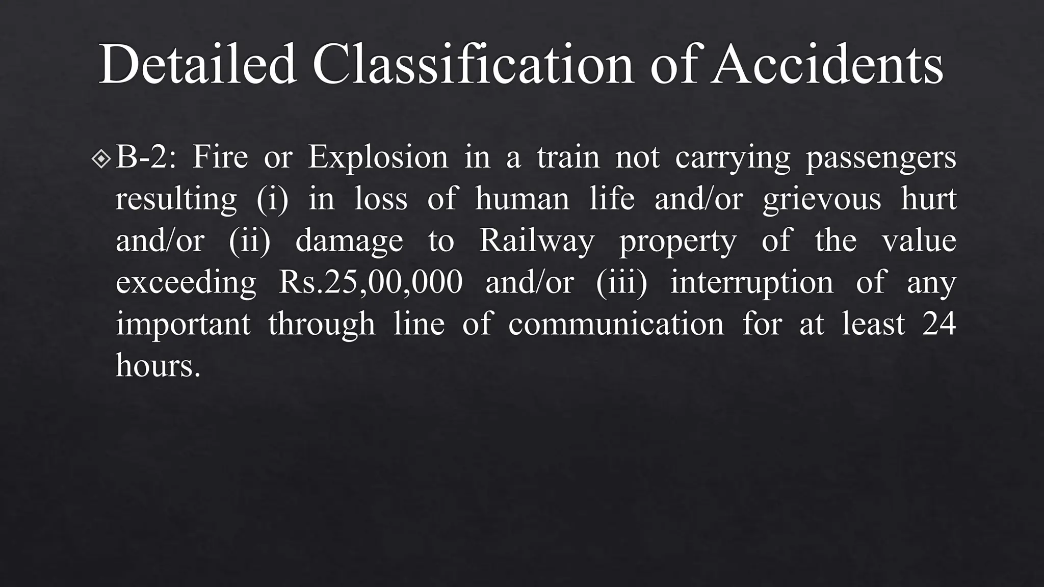 Classification of Accidents in railwayss | PPTX