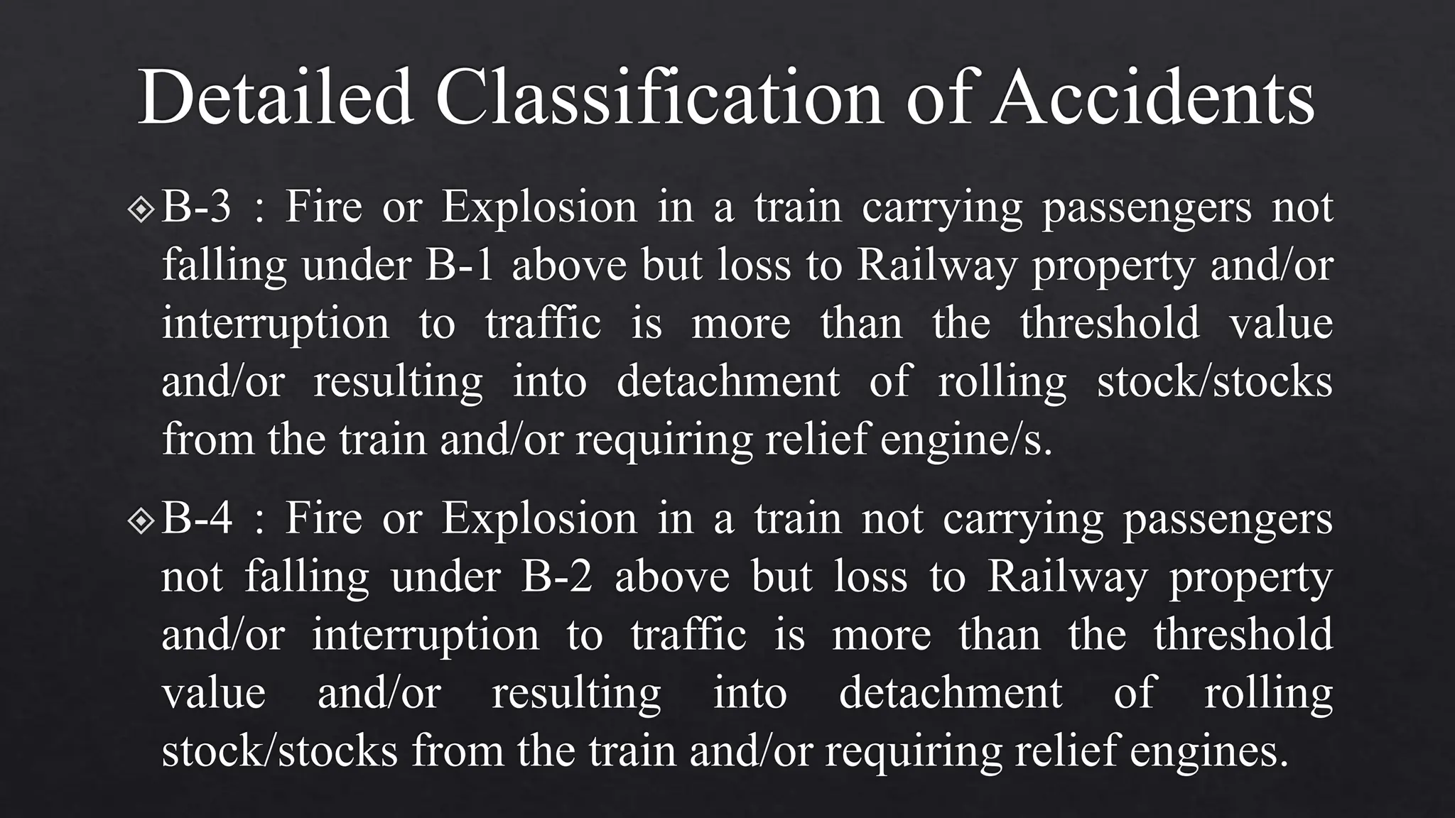 Classification of Accidents in railwayss | PPTX