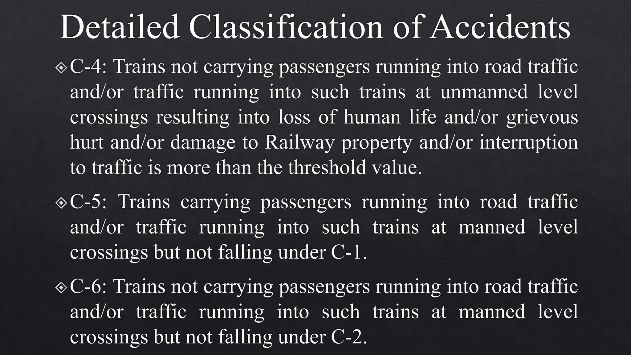 Classification of Accidents in railwayss | PPTX