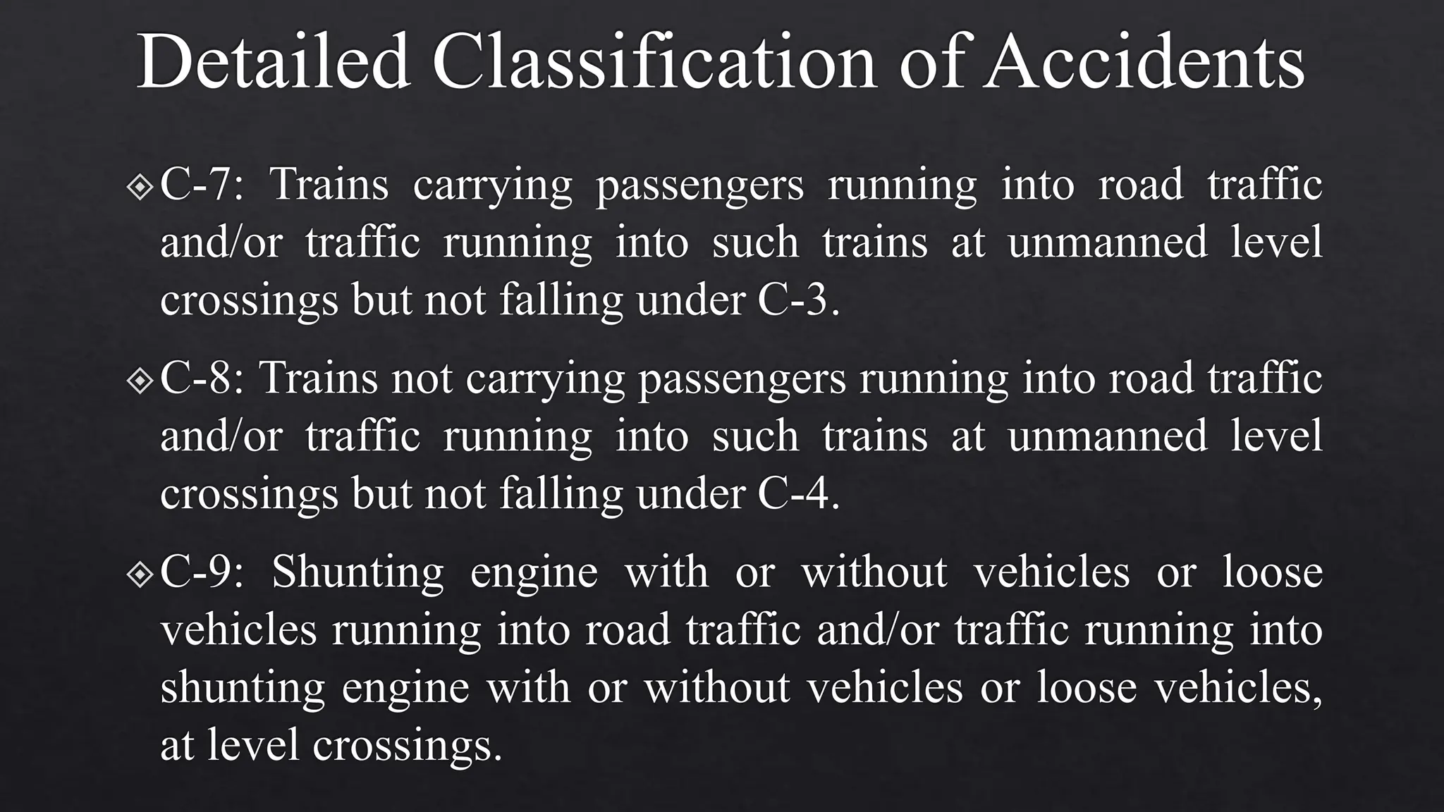 Classification of Accidents in railwayss | PPTX
