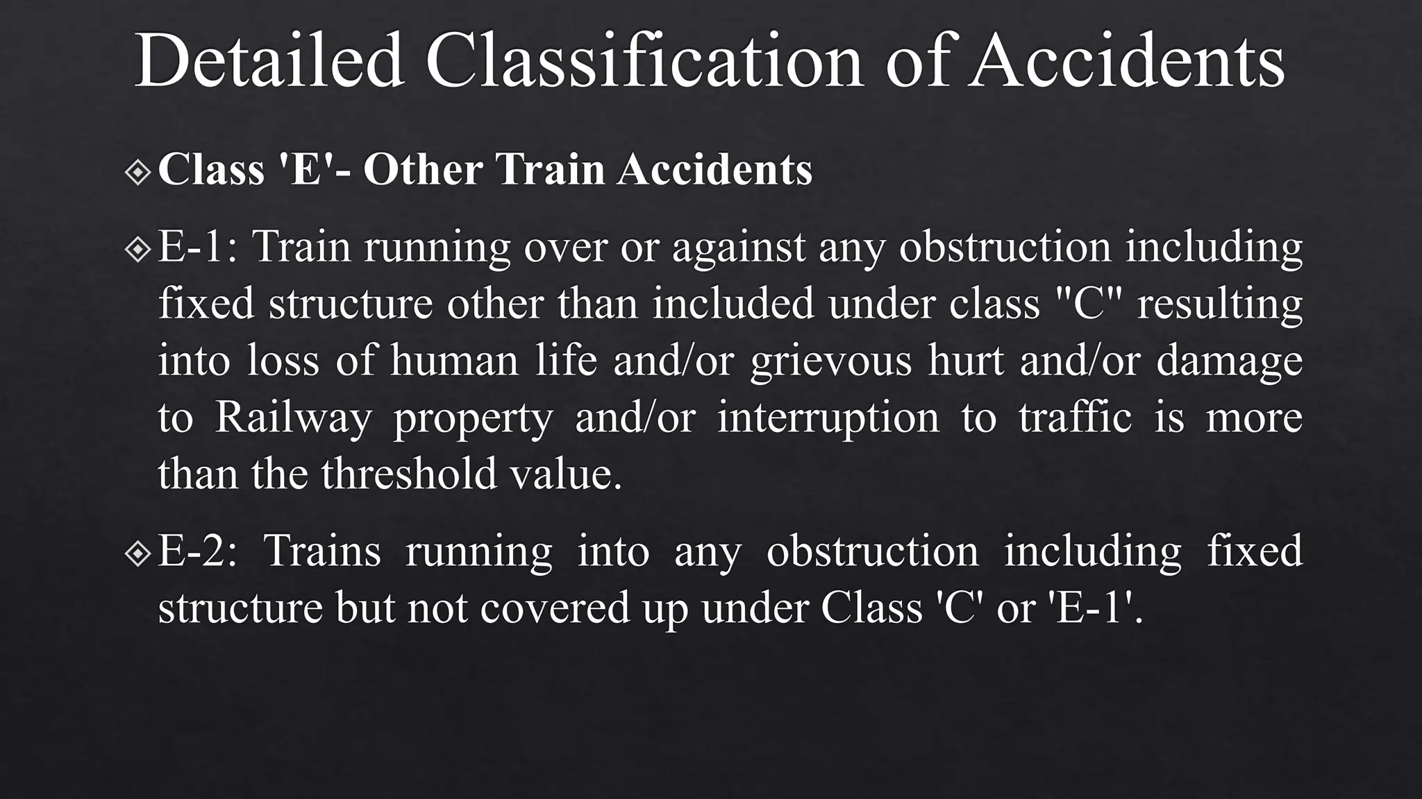Classification of Accidents in railwayss | PPTX