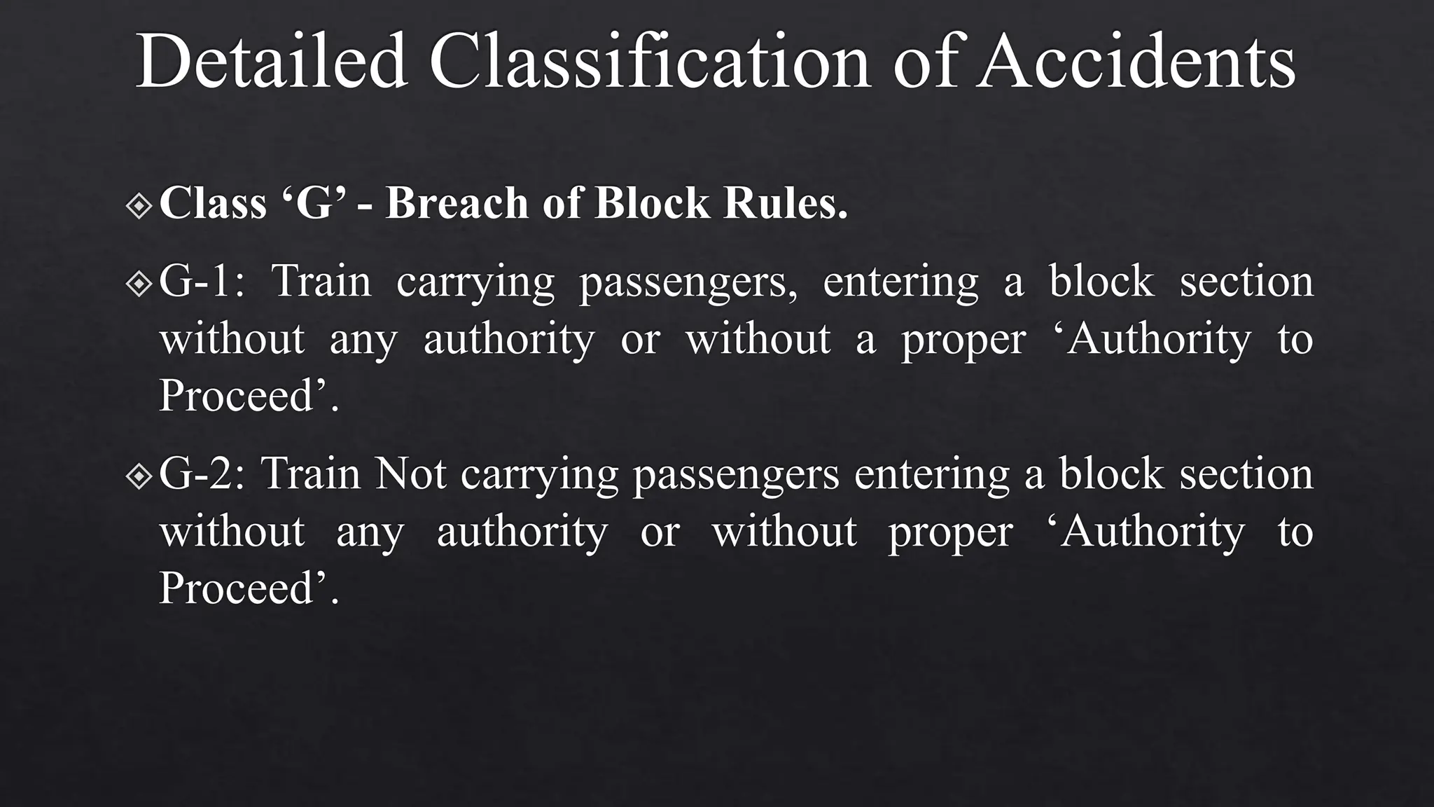 Classification of Accidents in railwayss | PPTX