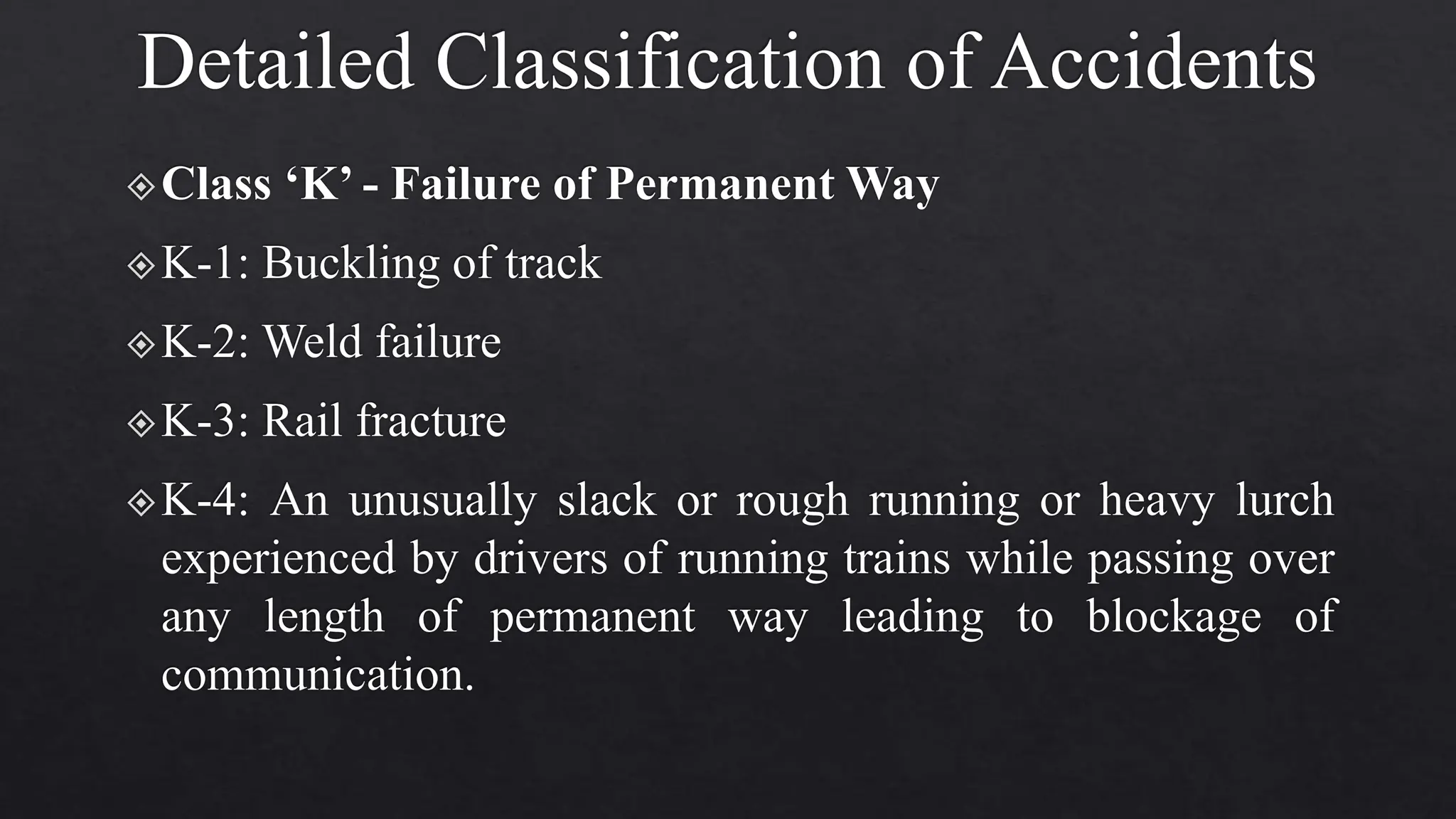 Classification of Accidents in railwayss | PPTX