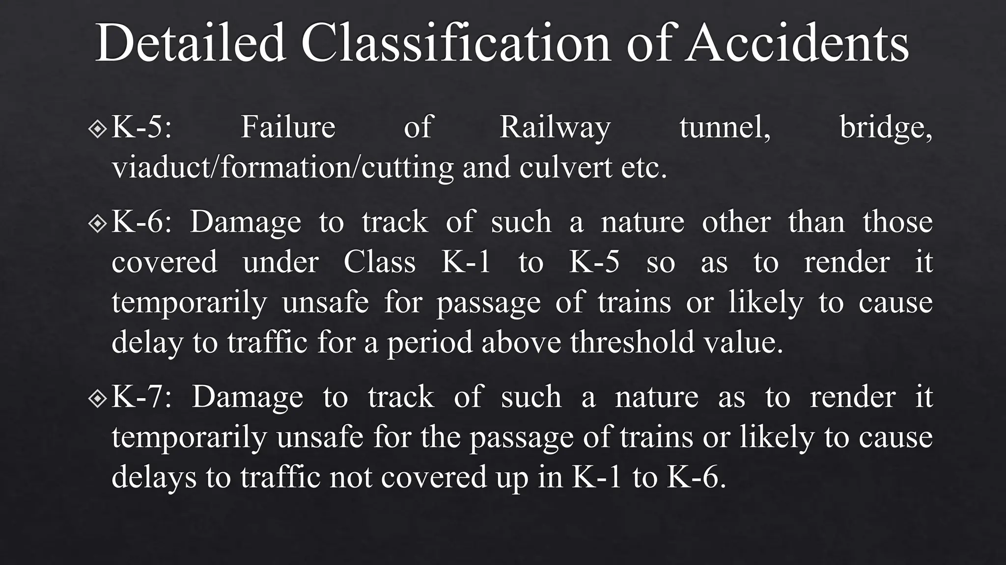 Classification of Accidents in railwayss | PPTX