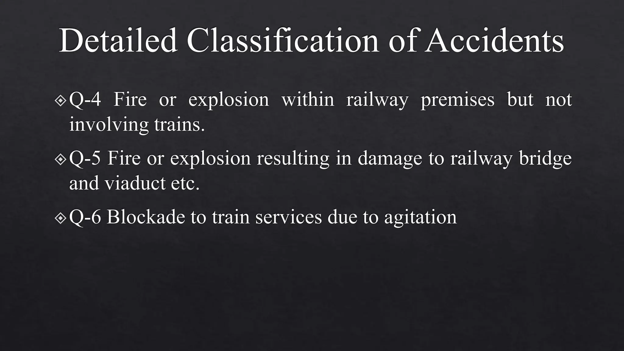Classification of Accidents in railwayss | PPTX