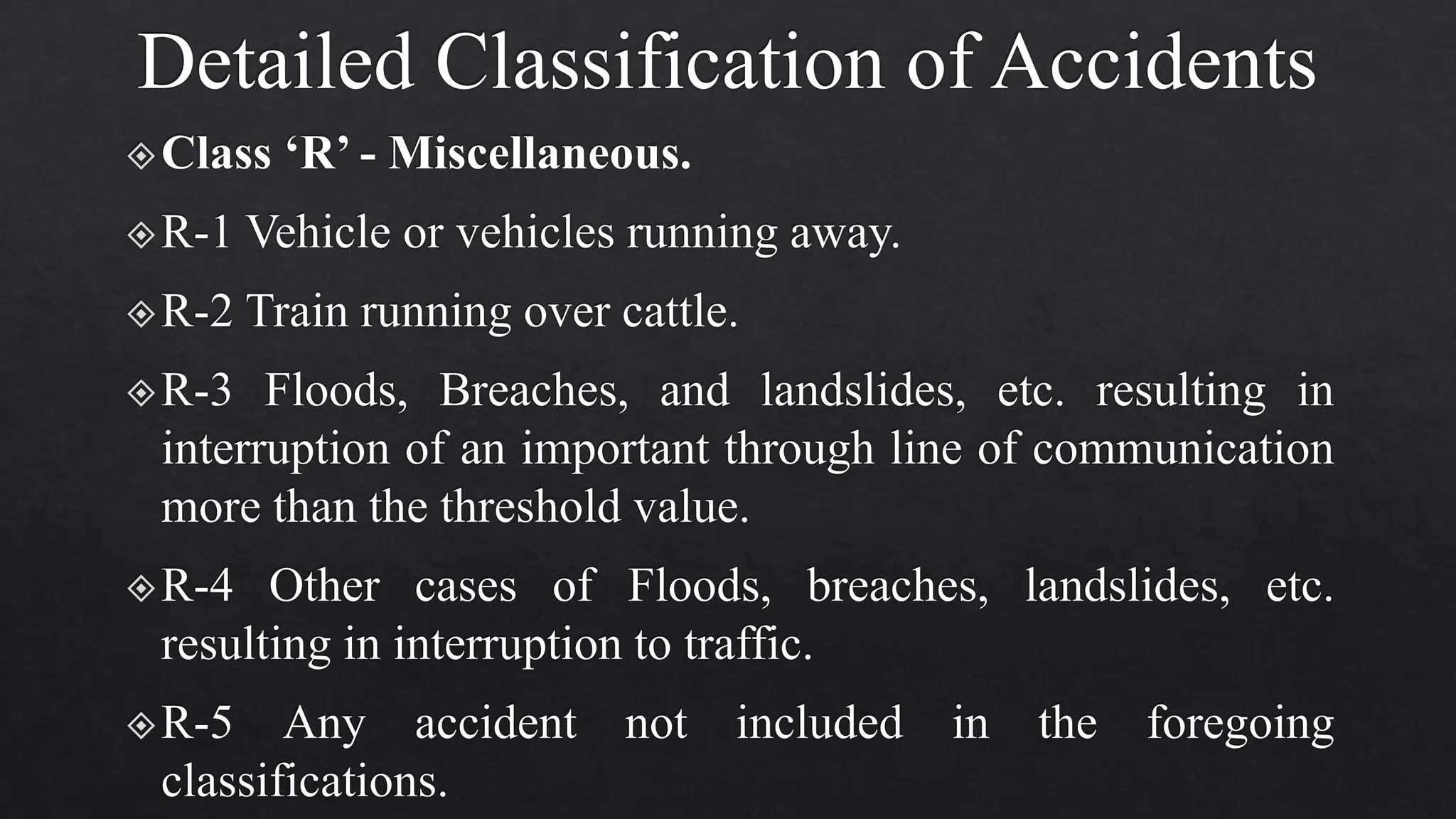 Classification of Accidents in railwayss | PPTX