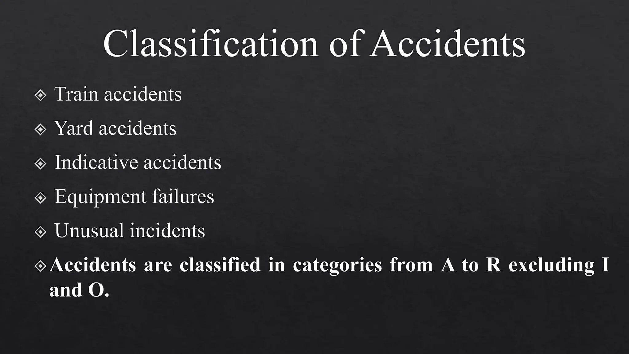 Classification of Accidents in railwayss | PPTX