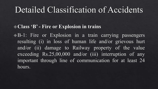 Classification of Accidents in railwayss | PPTX