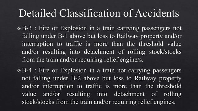 Classification of Accidents in railwayss | PPTX