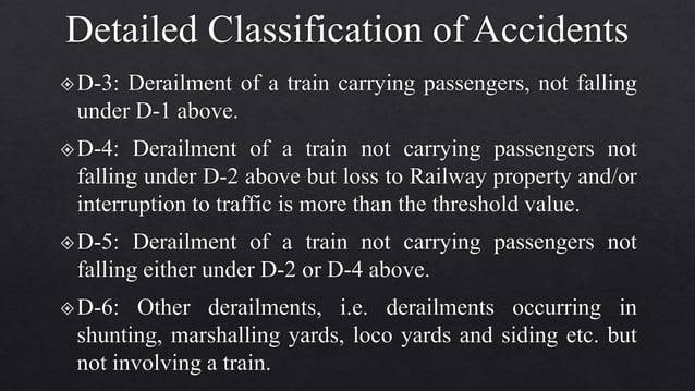 Classification of Accidents in railwayss | PPTX