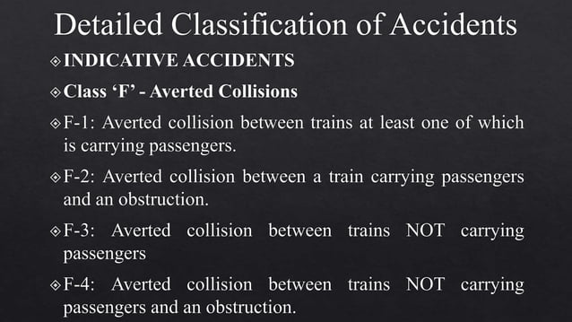 Classification of Accidents in railwayss | PPTX