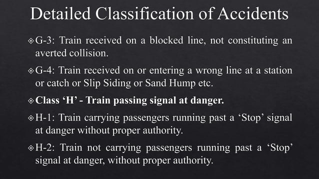 Classification of Accidents in railwayss | PPTX