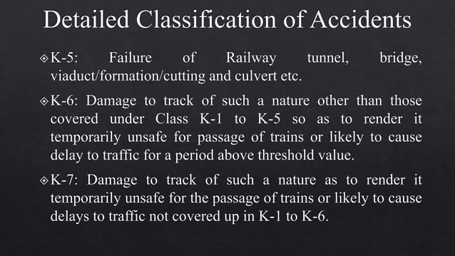 Classification of Accidents in railwayss | PPTX
