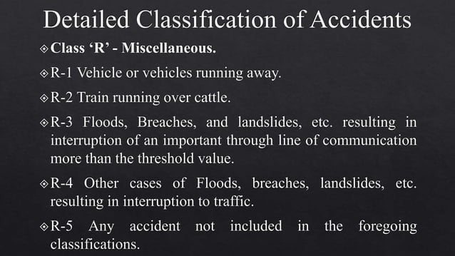 Classification of Accidents in railwayss | PPTX