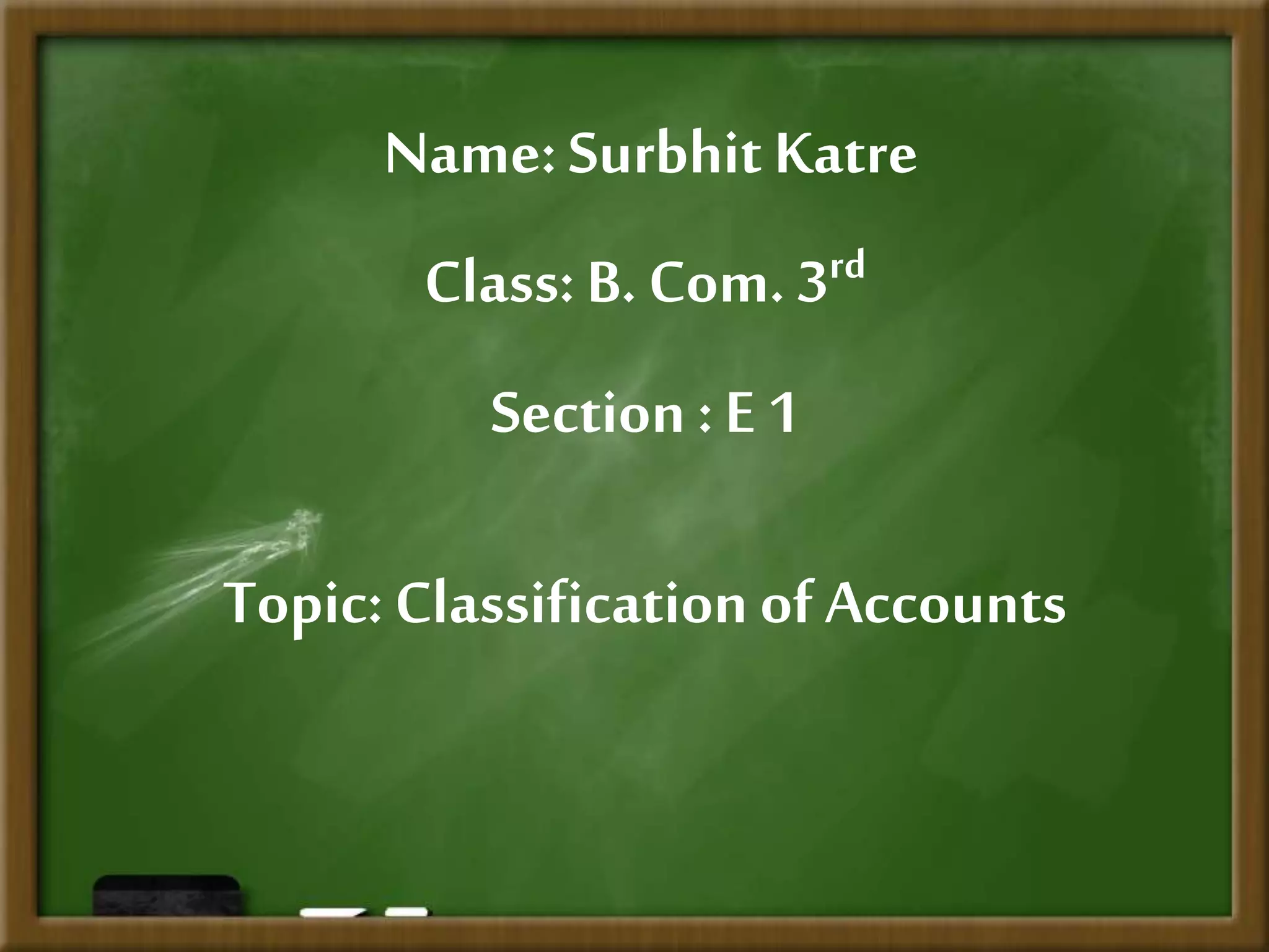 Classification of accounts | PPSX
